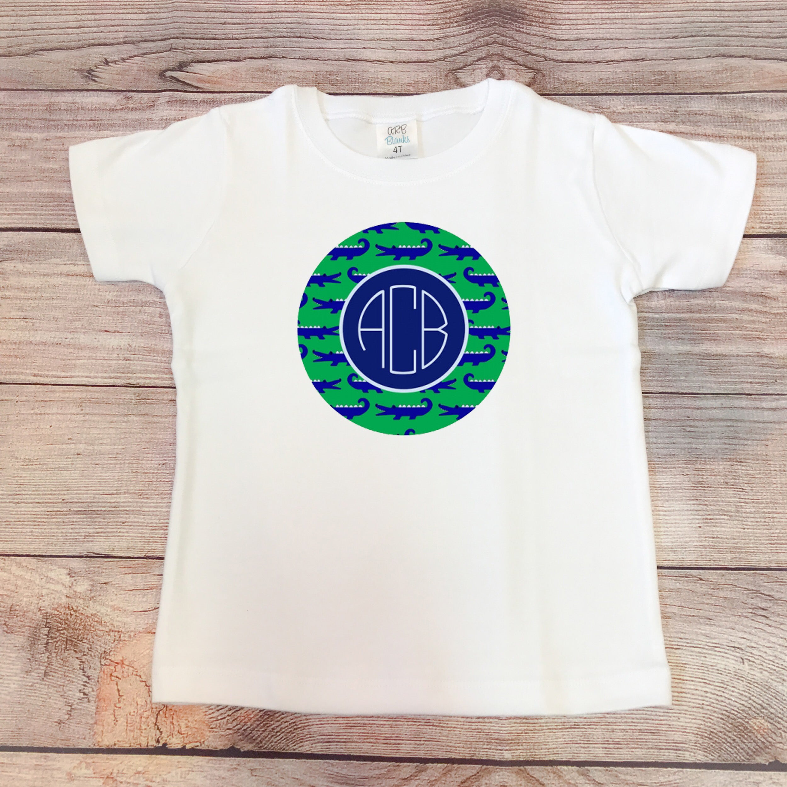 Blue Alligator Monogram Shirt – ASimpleStitch